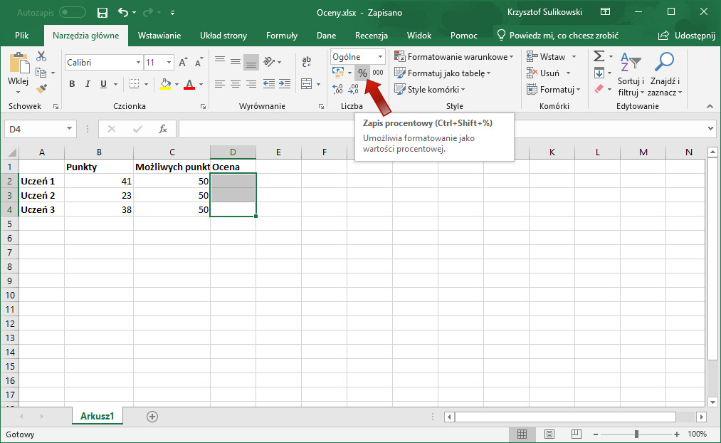 Excel Jak Obliczy Procent Z Danej Liczby 